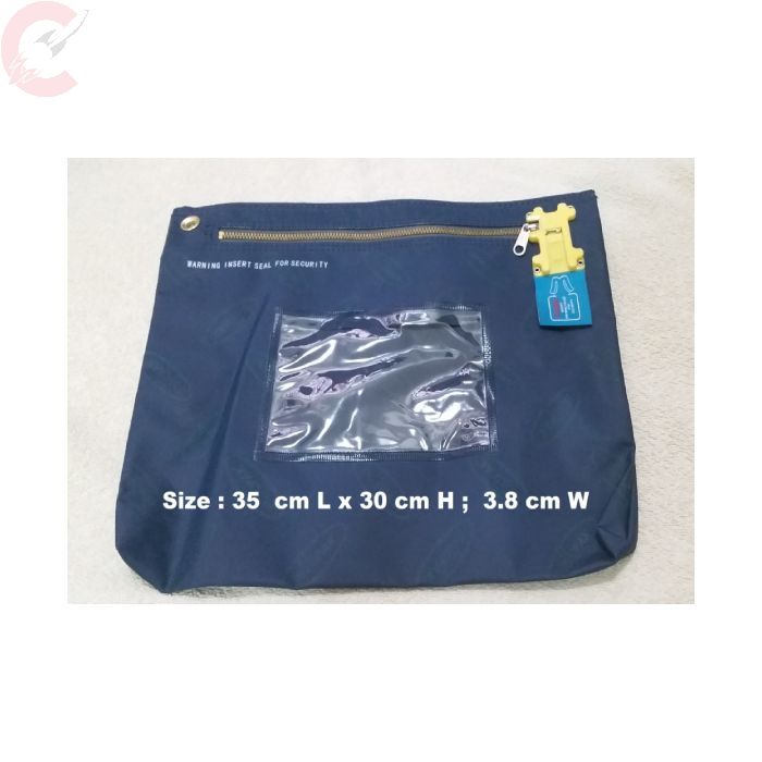Envopak Security Cash Bag Large 35cm x 30cm Blue