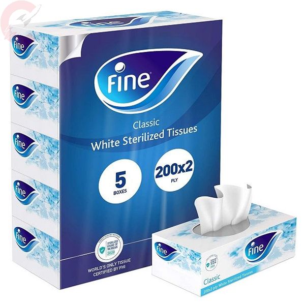 Fine Facial Tissues 200 sheets 2 ply (5 Boxes Pack) | CognitionUAE.com