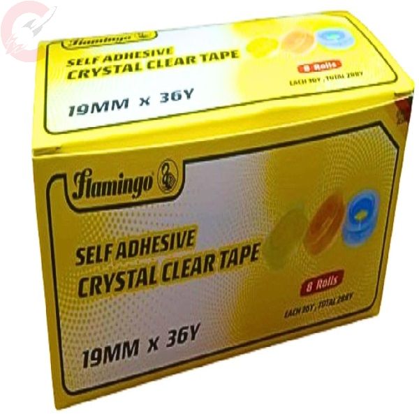 Flamingo Clear Tape, 3/4 inch (19mm) x 36 Yards, Transparent ( Box of 8 ...