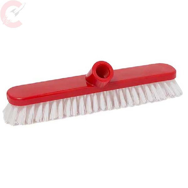 Hard Standard Outdoor Floor Broom with Stick Red