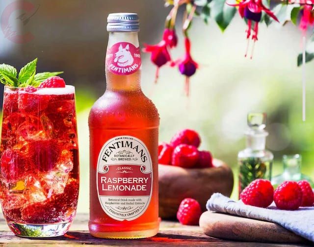 Fentimans Raspberry Lemonade Soft Drink 275 ml x 12 glass bottles