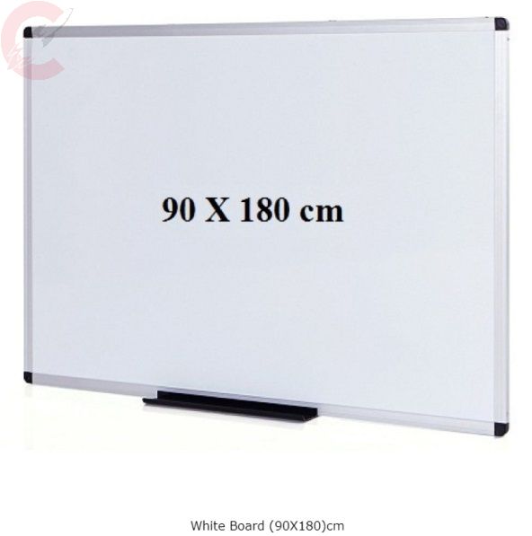 Partner Magnetic White Board 90cm (H) X 180cm (W) with Aluminium Frame