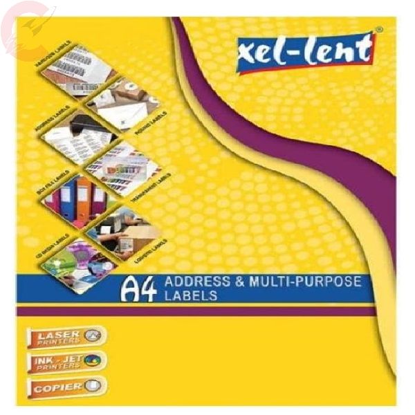 Xel-lent 1 label per sheet, straight corners, A4, 210 x 297 mm, 100 sheets in a pack